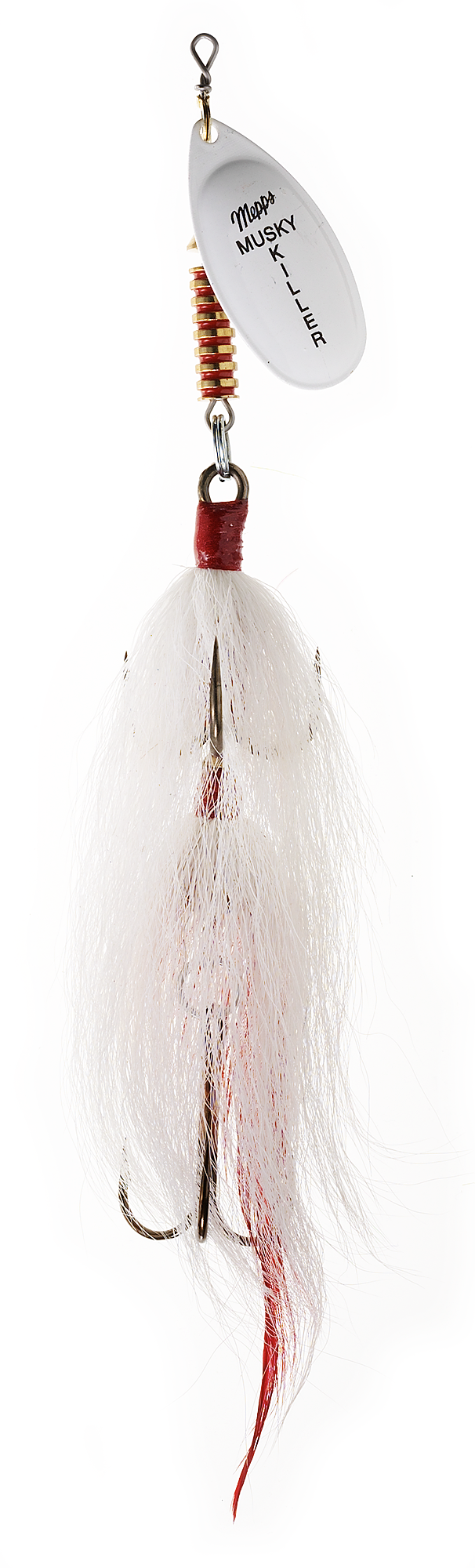 Mepps Musky Killer Tandem Bucktail - White Painted Blade | BoondockGear.com